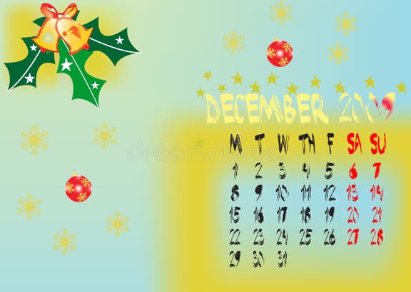 Calendar dec 2009 stock vector. Illustration of journal - 11247972