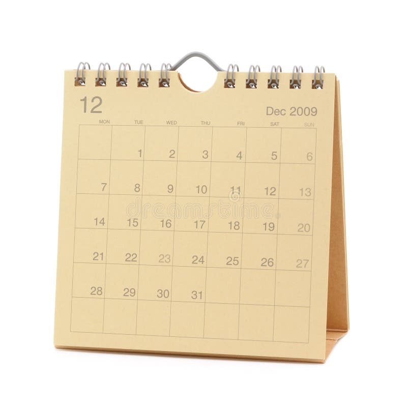 Calendar - December 2009 stock photo. Image of closeup - 8877086