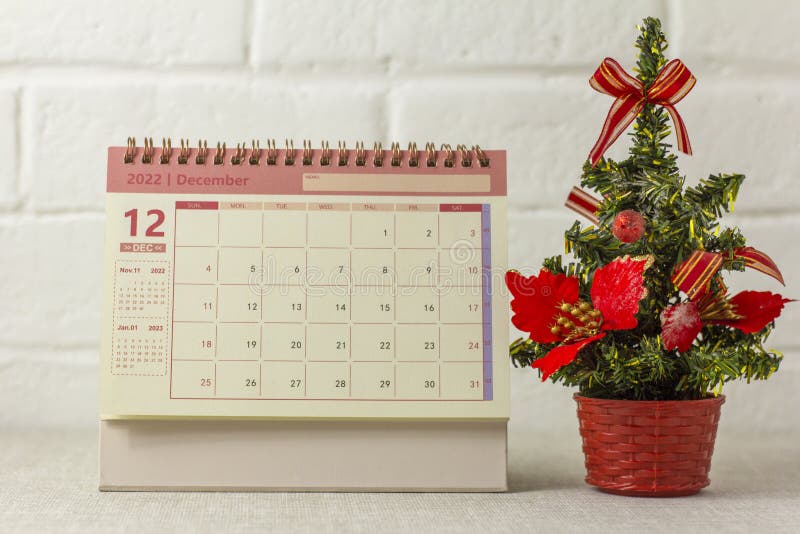 The Calendar for December 2022 is on the Table. Stock Photo - Image of ...