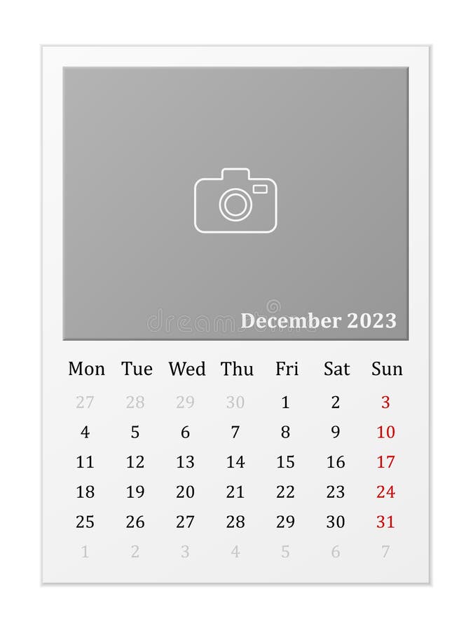 Calendar December 2023 stock vector. Illustration of vector - 254598216