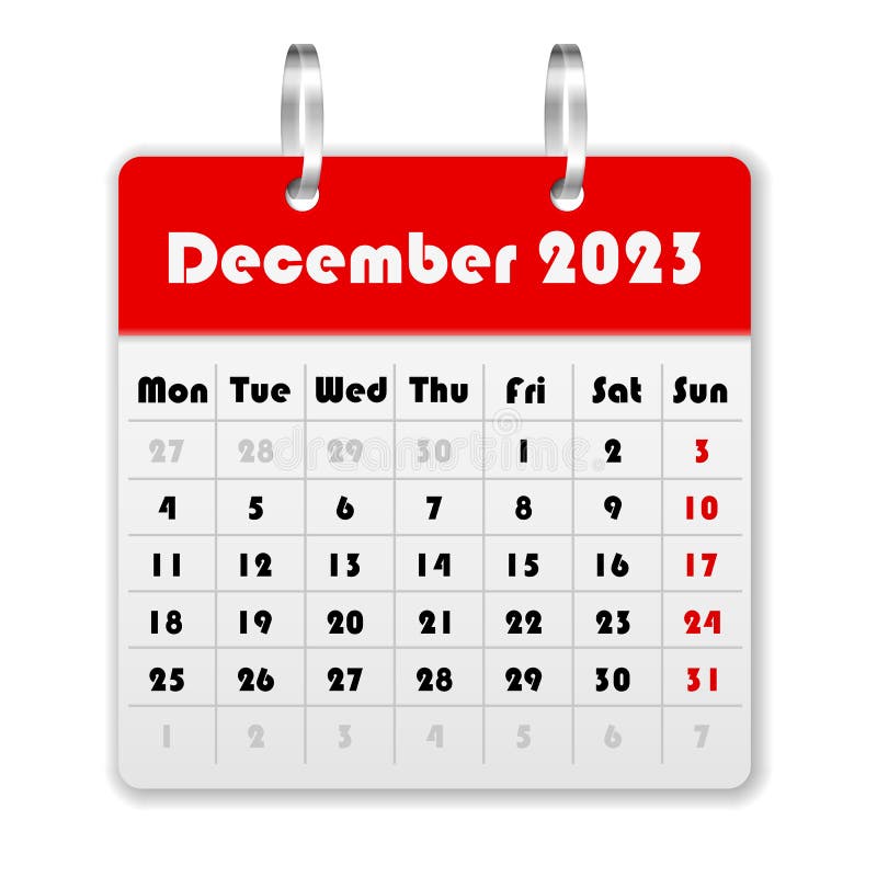 December 2023 - Calendar 2023 Template Vector, Desk Calendar 2023 ...