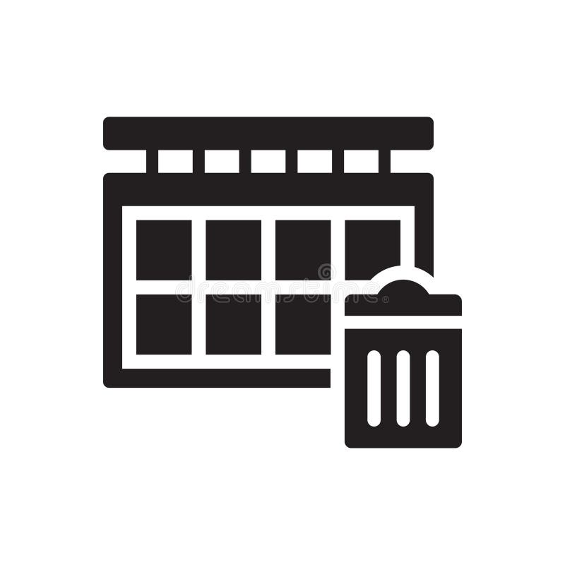 Calendar with Delete Icon stock illustration. Illustration of ...