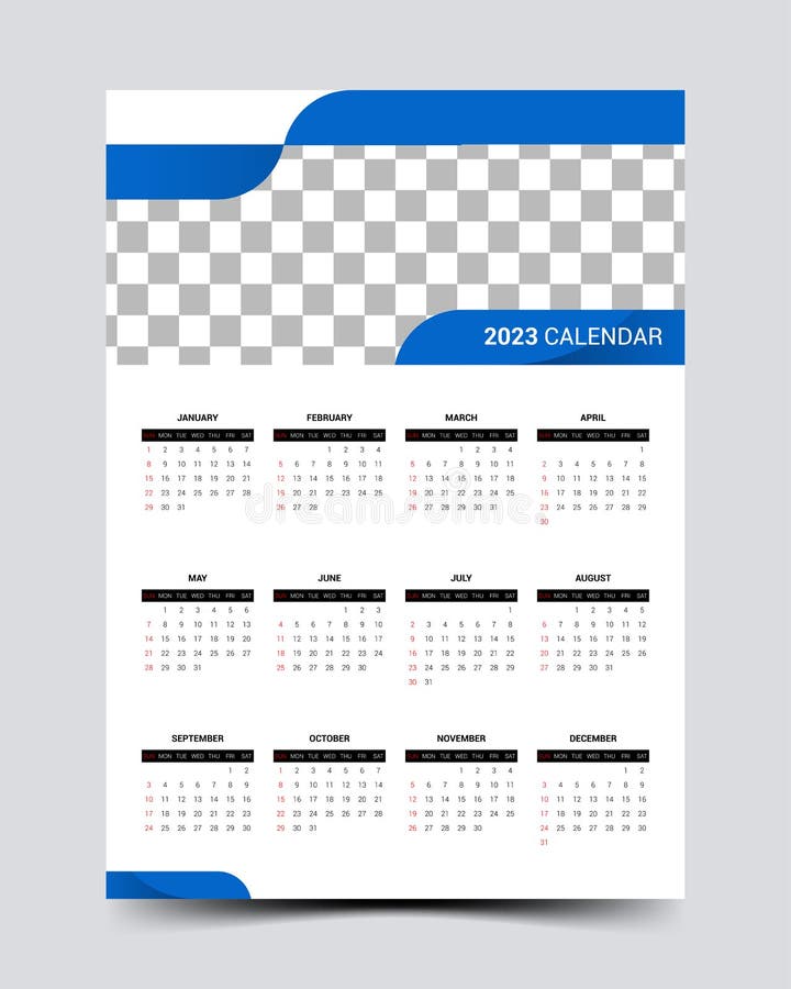 Clean and Simple 2023 Calendar Design Template Stock Vector ...