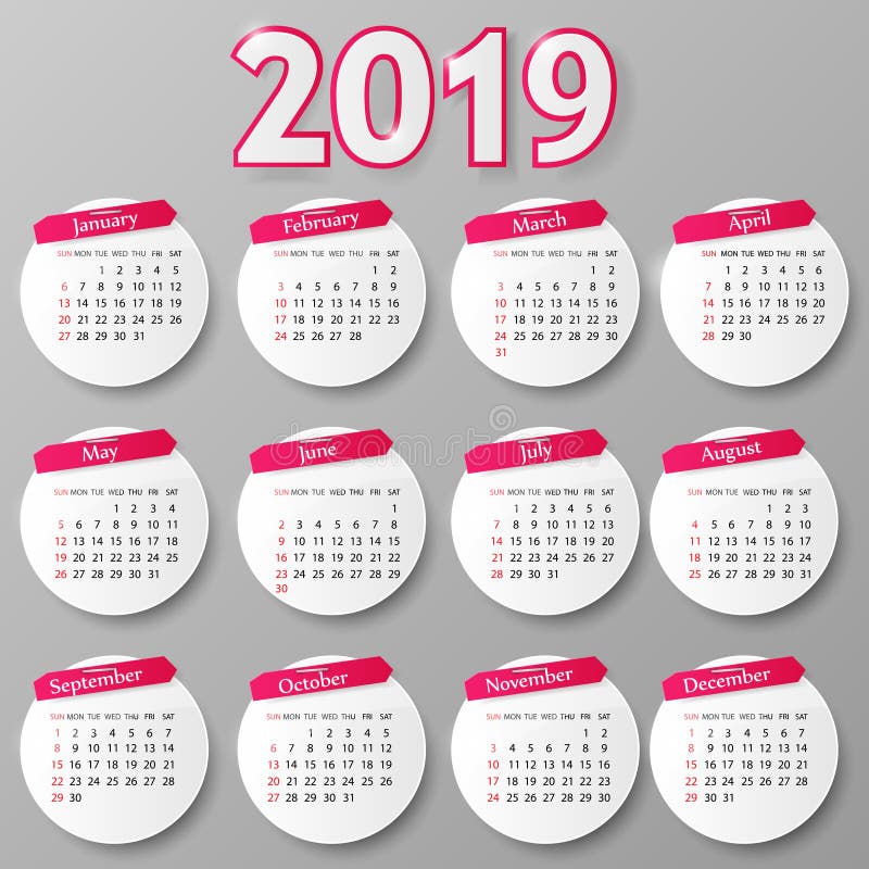 Calendar Design. Vector Illustration. Stock Vector - Illustration of ...