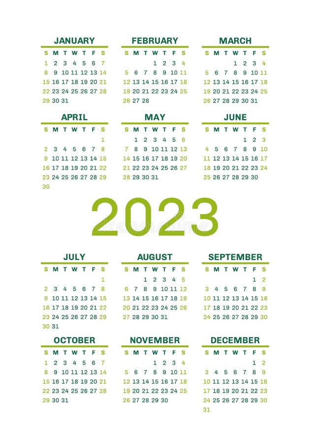 Calendar Design 2023 Year. English Vertical Vector Wall or Pocket ...