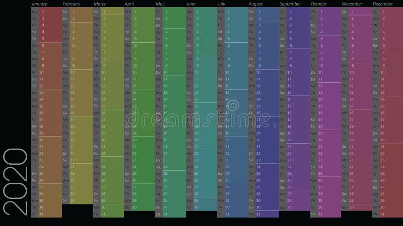 2020 Desktop Calendar. Calendar Planner Template. the Week Starts on ...