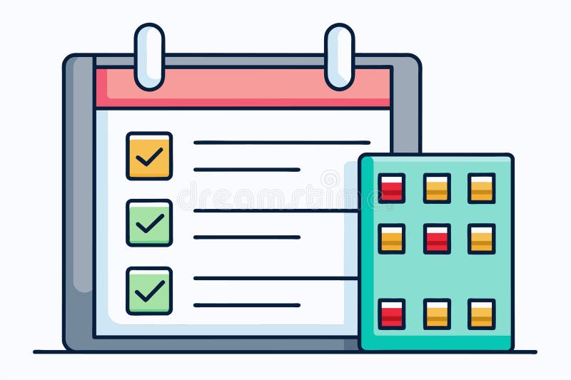 A Calendar Displays a Health Test Schedule with Checkboxes for Tracking ...