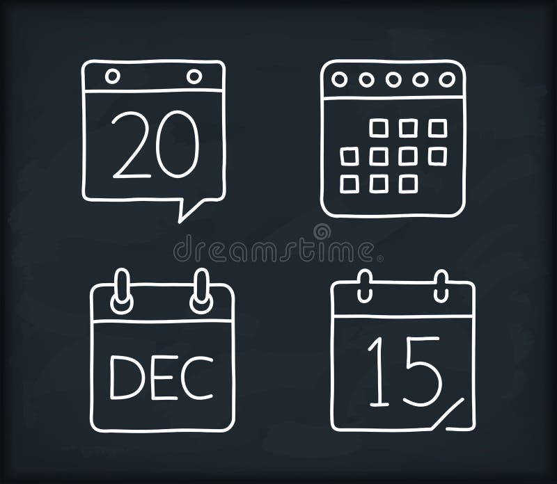 Calendar Doodle Illustration Stock Vector - Illustration of silhouette ...