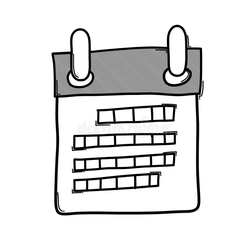 Calendar Doodle Vector Icon. Drawing Sketch Illustration Hand Drawn ...