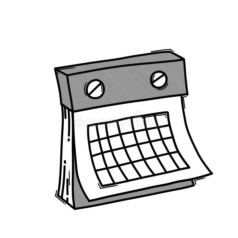 Calendar Doodle Vector Icon. Drawing Sketch Illustration Hand Drawn ...