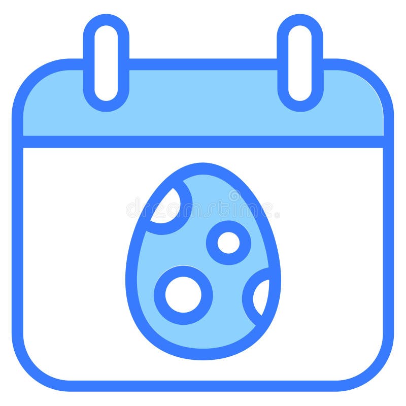Calendar, Easter Day, Egg Blue Outline Simple Icon Stock Vector ...
