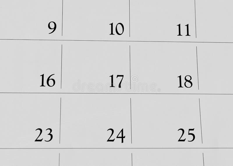 A Calendar with Empty Day Cells Stock Image - Image of calendar ...