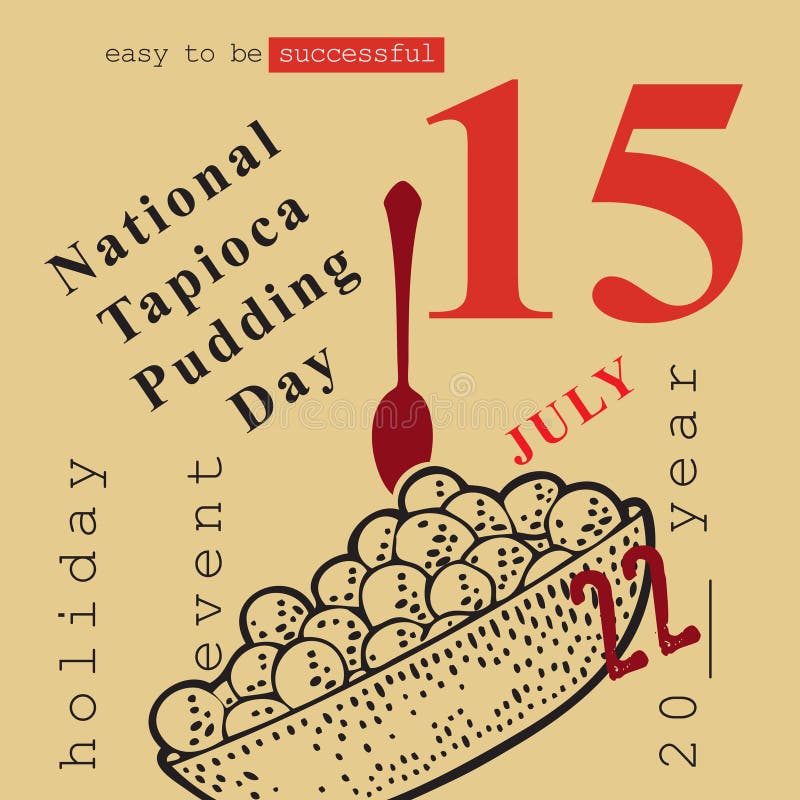 National Tapioca Pudding Day Stock Vector - Illustration of banner ...