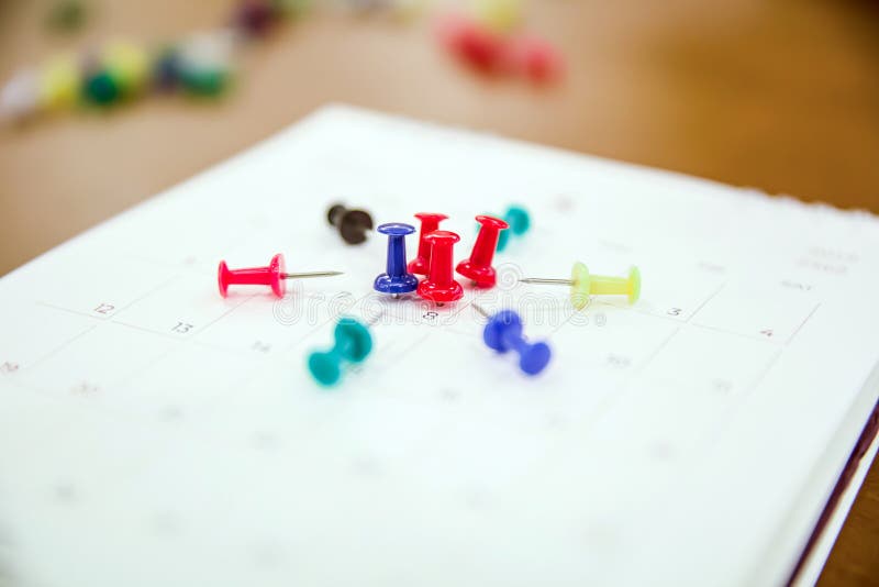 More Pin on Calendar for Event Planner Concept. Stock Photo - Image of ...