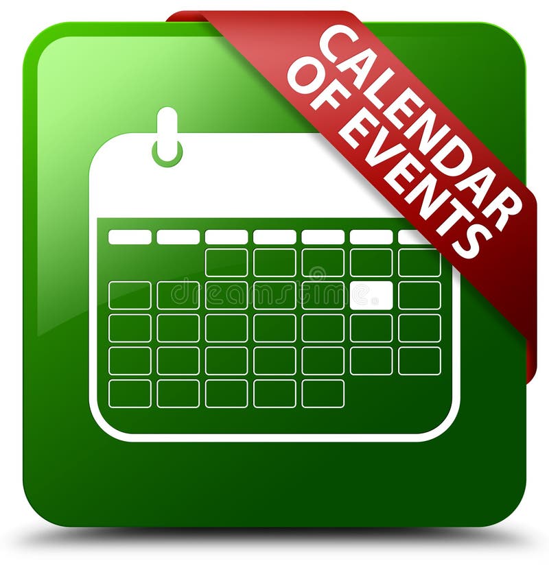 Calendar of Events Green Square Button Stock Illustration ...