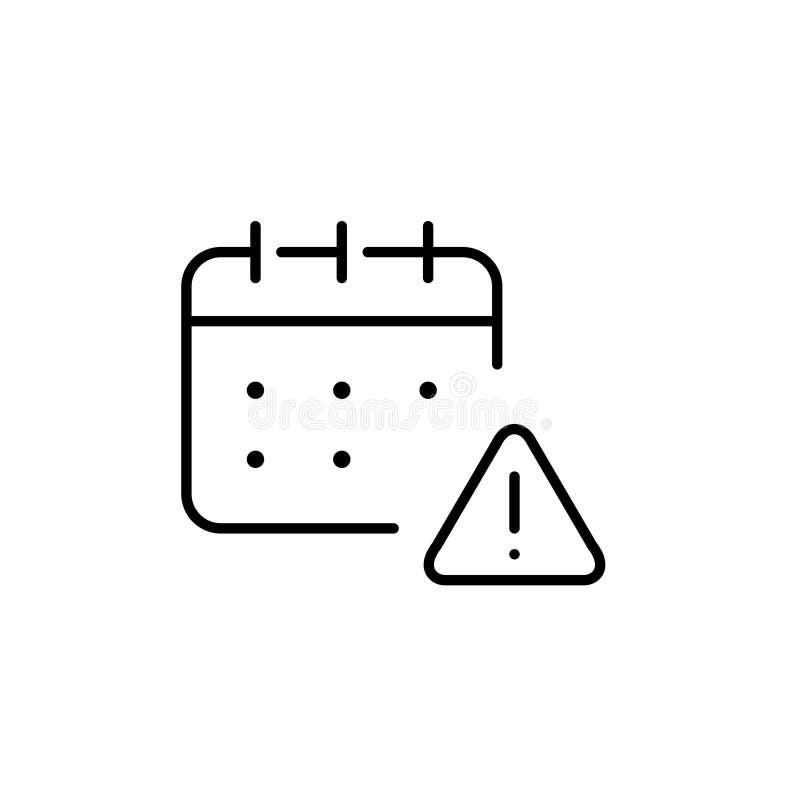 Calendar and Exclamation Mark in Triangle. Urgent Deadline Warning or ...