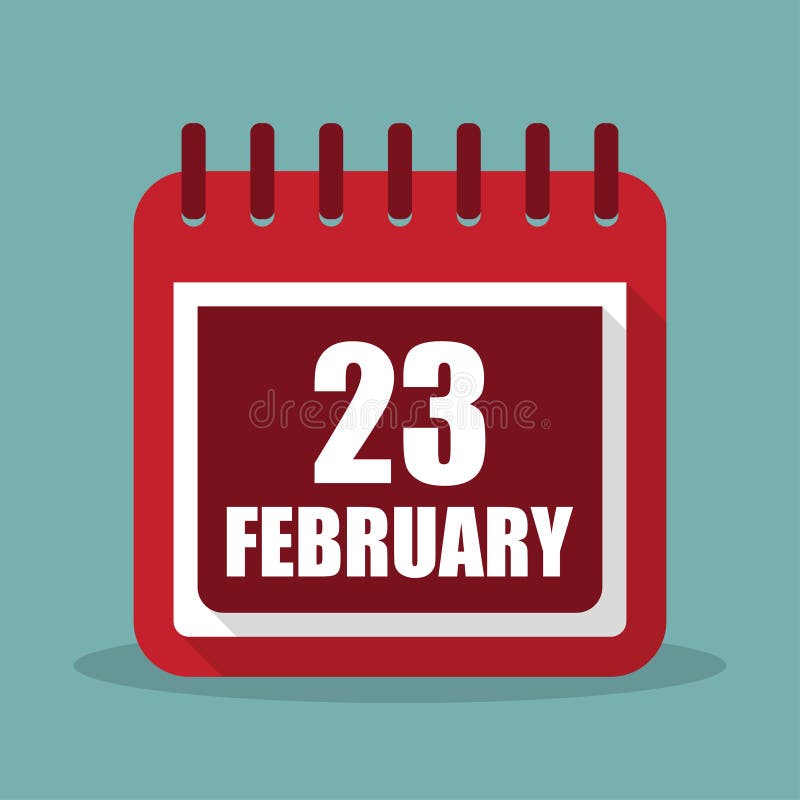 Calendar with 23 February in a Flat Design. Vector Illustration Stock ...