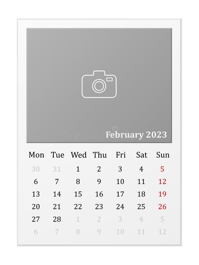 Calendar February 2023 stock vector. Illustration of monthly - 254598218