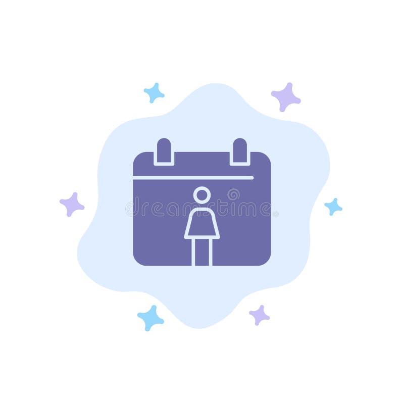 Calendar, Female Blue Icon on Abstract Cloud Background Stock Vector ...