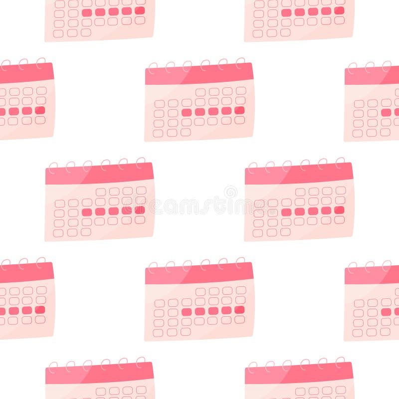 Calendar Female Pattern Textile Cycle Month Pink Stock Vector ...