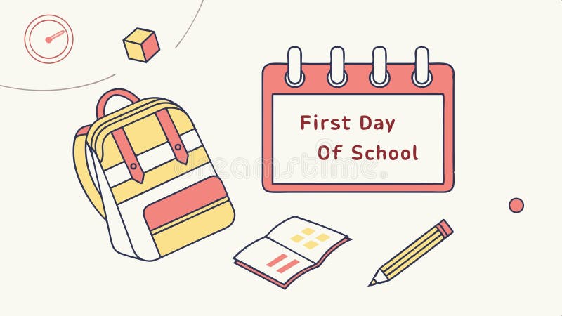Calendar with First Day of School Illustration Vector Design Generative ...