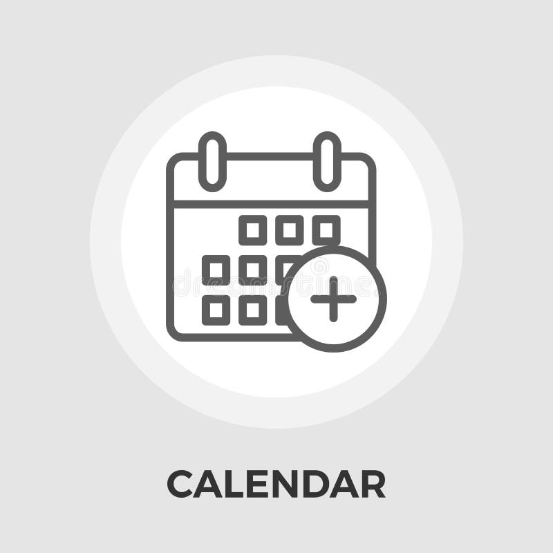 Calendar Flat Icon stock vector. Illustration of event - 89290072