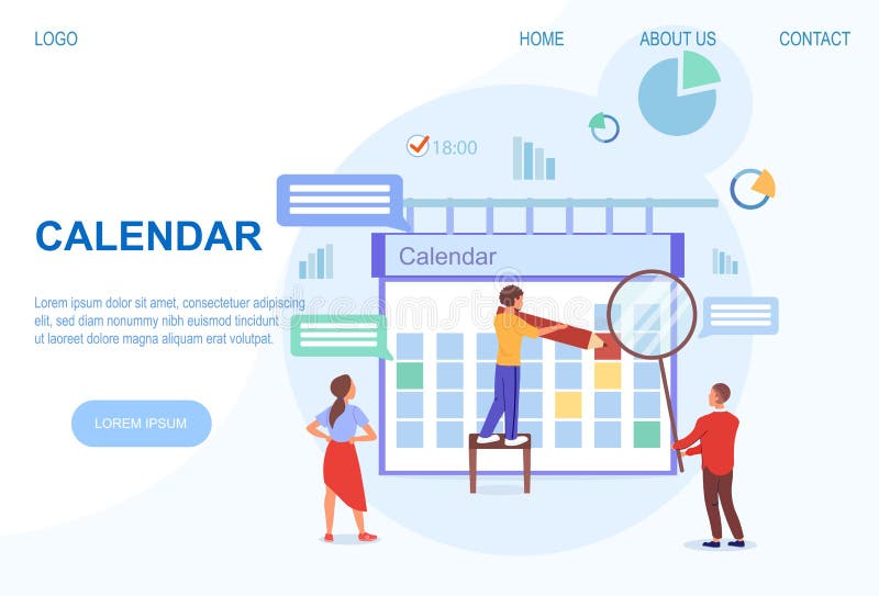 Calendar Flat Vector Concept Stock Vector - Illustration of graphic ...