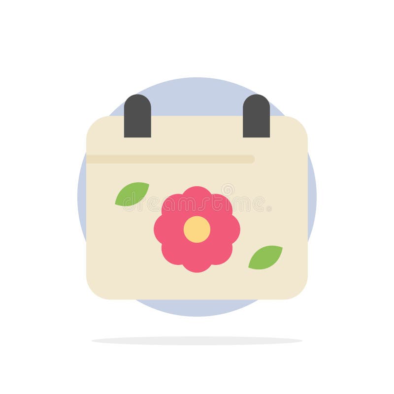 Calendar, Flower, Date, Spring Abstract Circle Background Flat Color ...