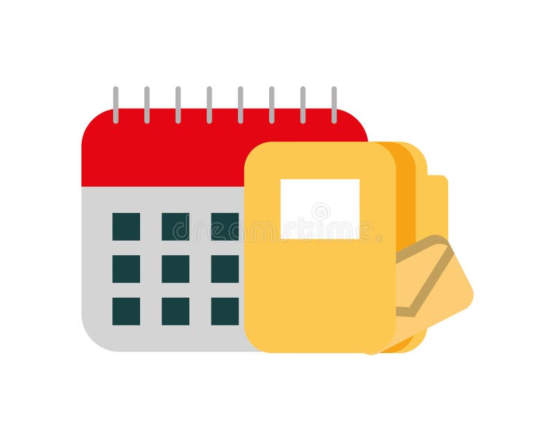 Calendar with Folder Isolated Icon Stock Vector - Illustration of ...