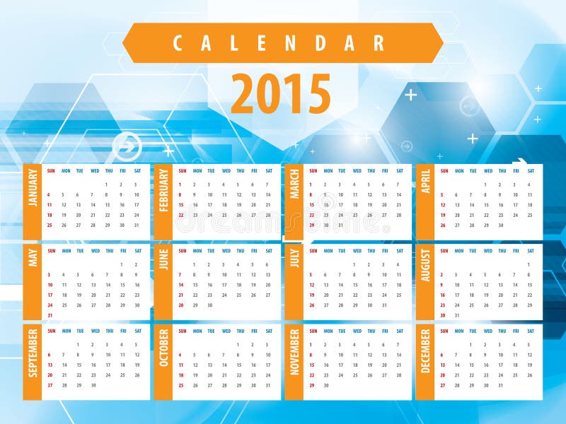 Calendar 2015 Futuristic Technology Stock Vector - Illustration of ...