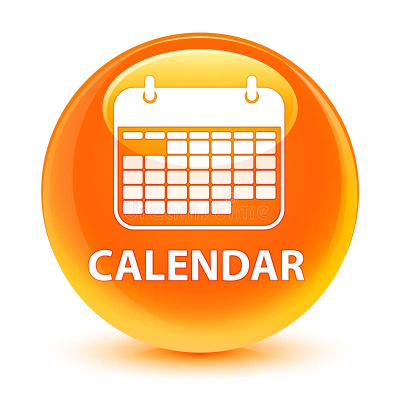 Calendar Glassy Cyan Blue Round Button Stock Illustration ...