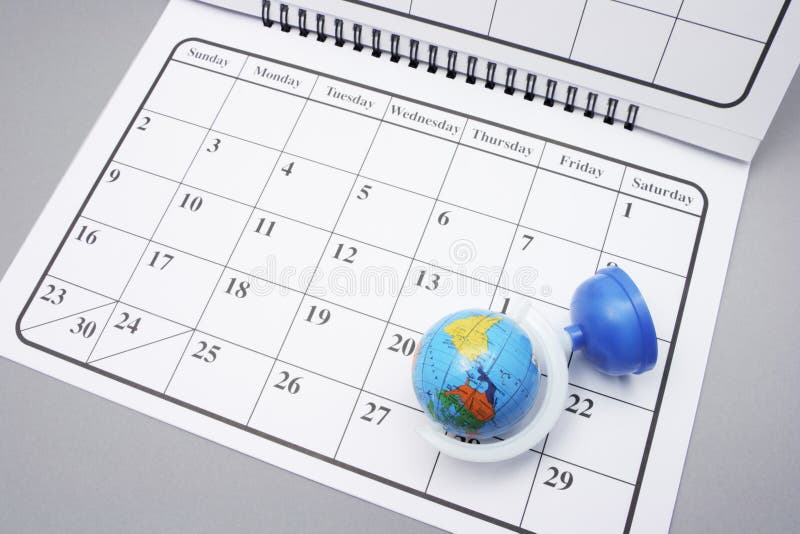Calendar with Globe stock image. Image of universal, globe - 7317977