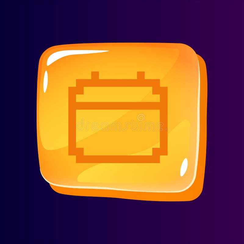 Calendar Glossy Ui Button with Pixelated Icon Stock Vector ...