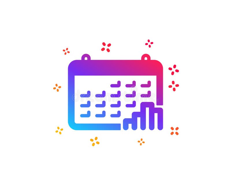 Calendar Graph Icon. Column Chart Sign. Vector Stock Vector ...