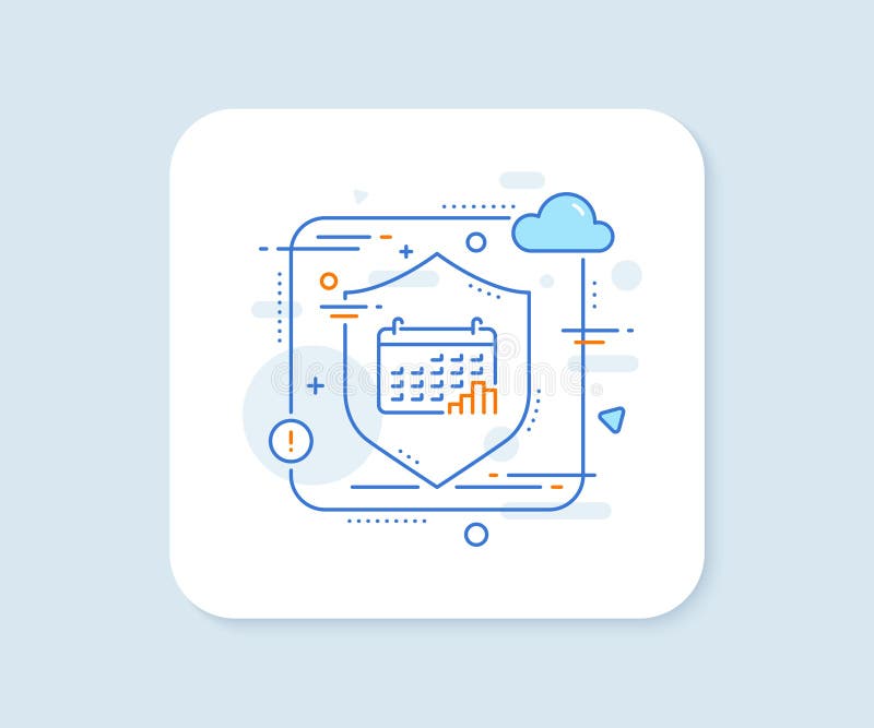 Calendar Graph Line Icon. Column Chart Sign. Vector Stock Vector ...