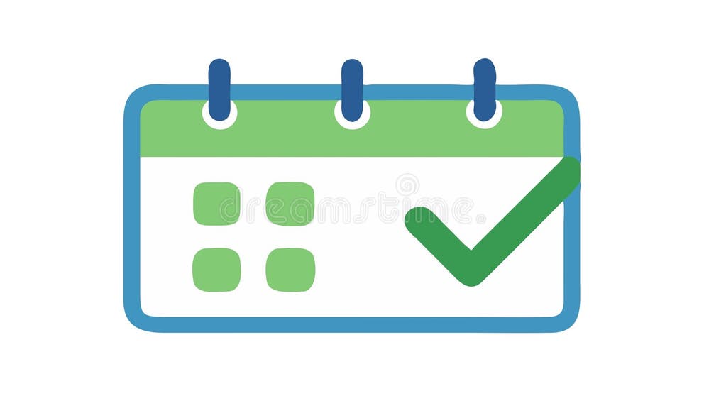 Calendar Graphic Element with Checkboxes Completed Schedule Dates ...