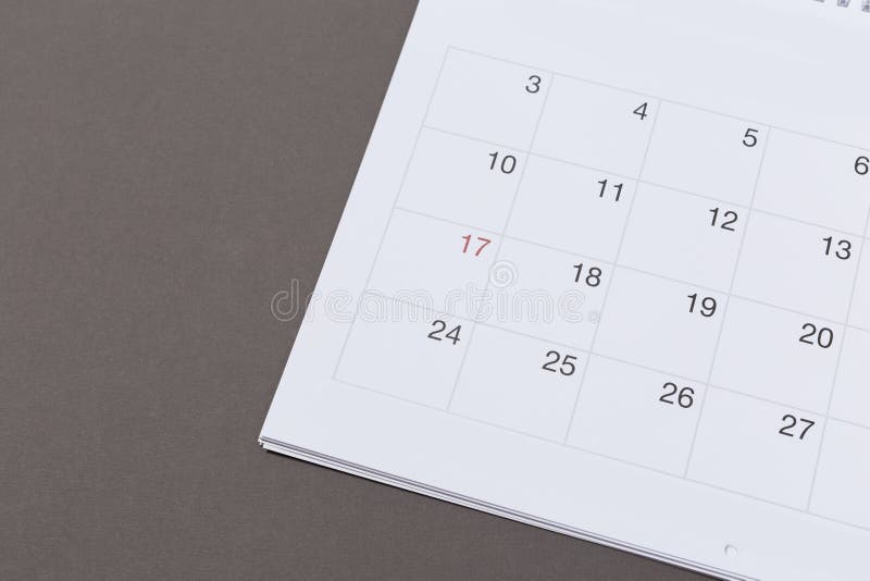 Classic Calendar on Gray Paper Background Stock Image - Image of ...