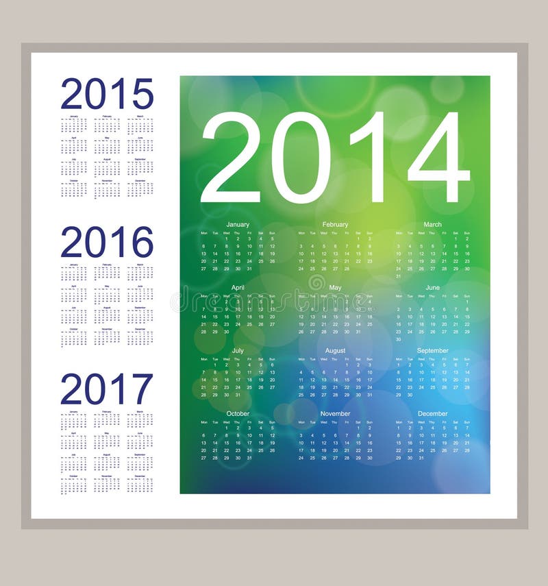 Vector Year of 2019 Calendar with Hexagon Pattern Stock Vector ...