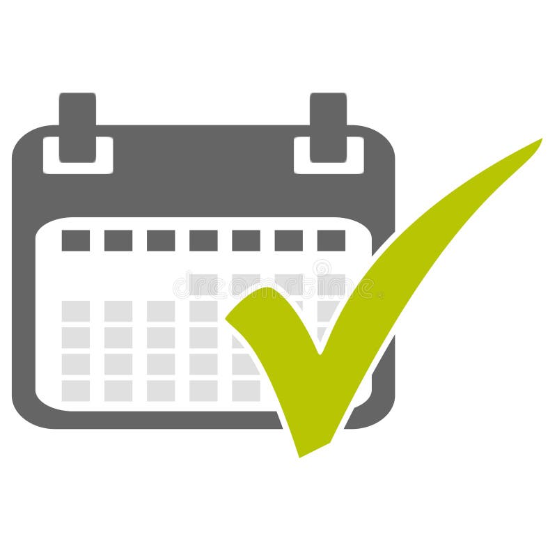 Calendar with green tick stock illustration. Illustration of meeting ...