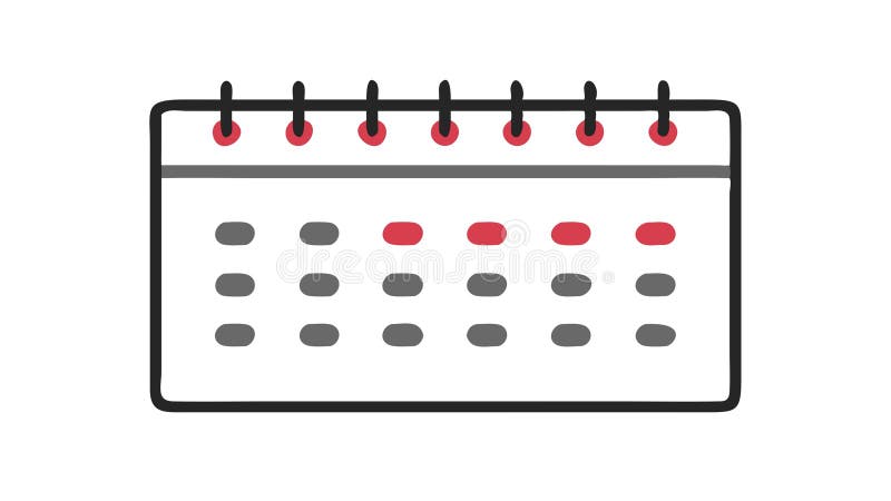 Calendar Grid Outline Icon, Date Schedule Symbol, Vector Design Generative AI Stock Vector ...