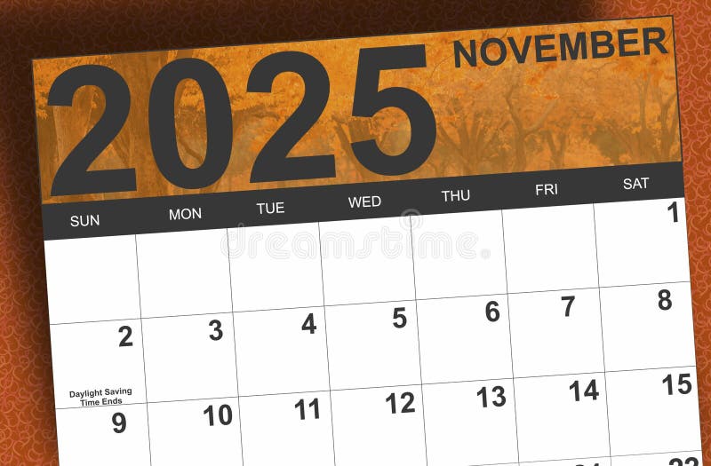 2025 November Top Half of Calendar Stock Photo - Image of header, days ...