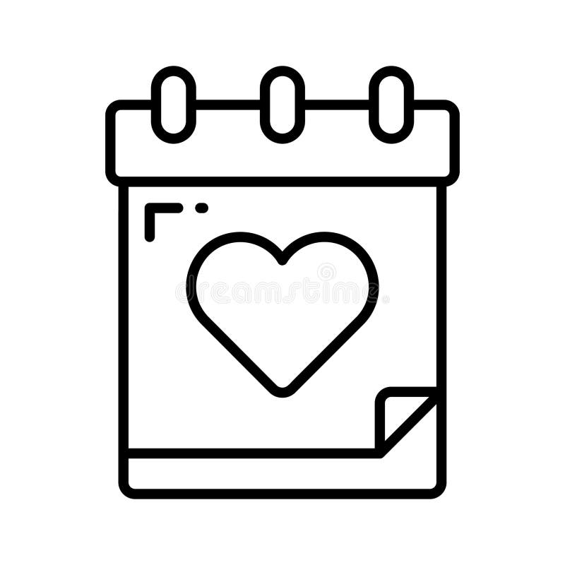 Calendar with Heart Showing Concept Icon of Annual Event Vector Design ...