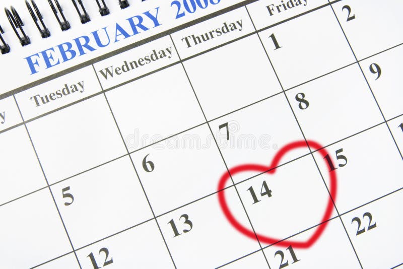 Calendar with Heart Symbol stock image. Image of heart - 4180055