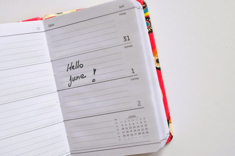 Hello June Write in Calendar Stock Photo - Image of write, cash: 332582842