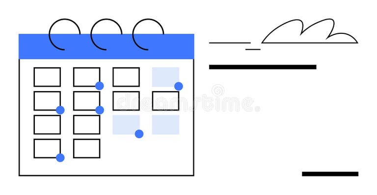 Calendar with Highlighted Dates and Abstract Elements Representing ...