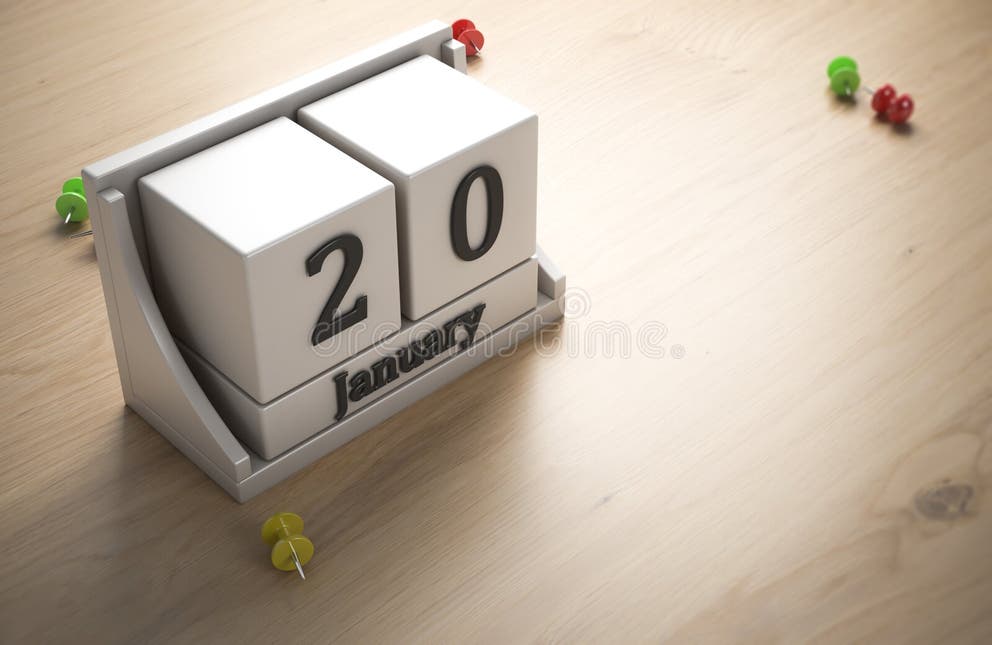 2020 Calendar Horizontal Composition with Copy Space 3rd Render Stock ...