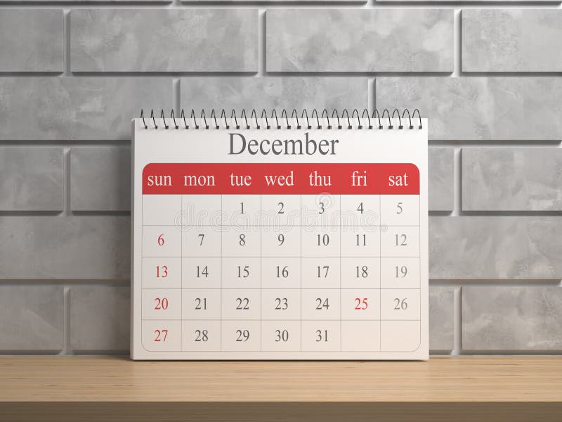 2020 Calendar Horizontal Composition with Copy Space 3rd Render Stock ...