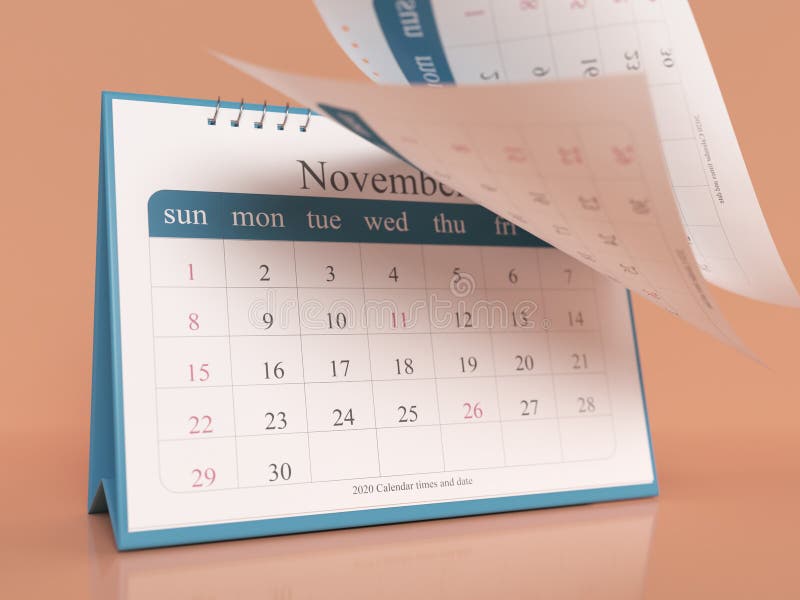 2020 Calendar Horizontal Composition with Copy Space 3rd Render Stock ...