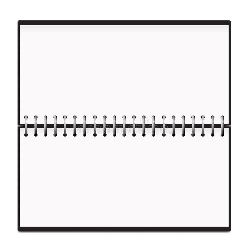 A5 Horizontal Notepad Metal Spring Mockup Isolated Stock Vector ...