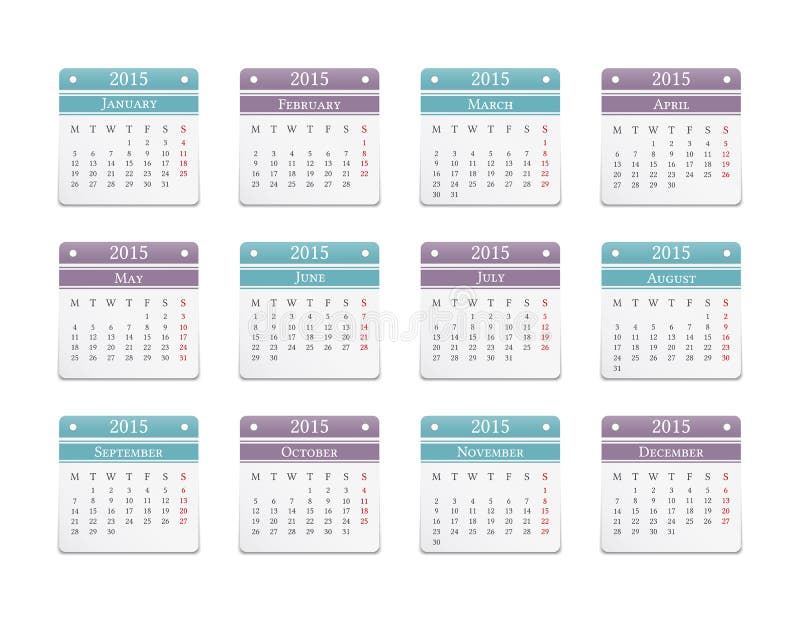 2015 Calendar stock vector. Illustration of calendar - 42490635